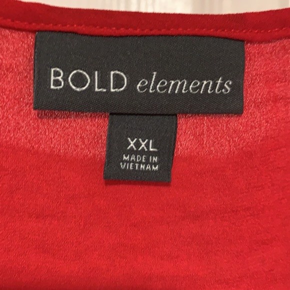 BOLD elements | Tops | Bold Elements Red Flowy Blouse Xxl | Poshmark